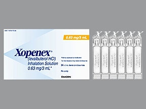 Xopenex, Xopenex HFA (levalbuterol) dosing, indications, interactions, adverse effects, and more.